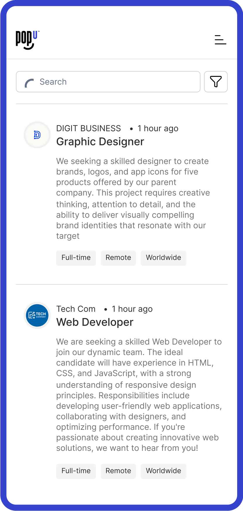 PopU - All-in-One Career Platform